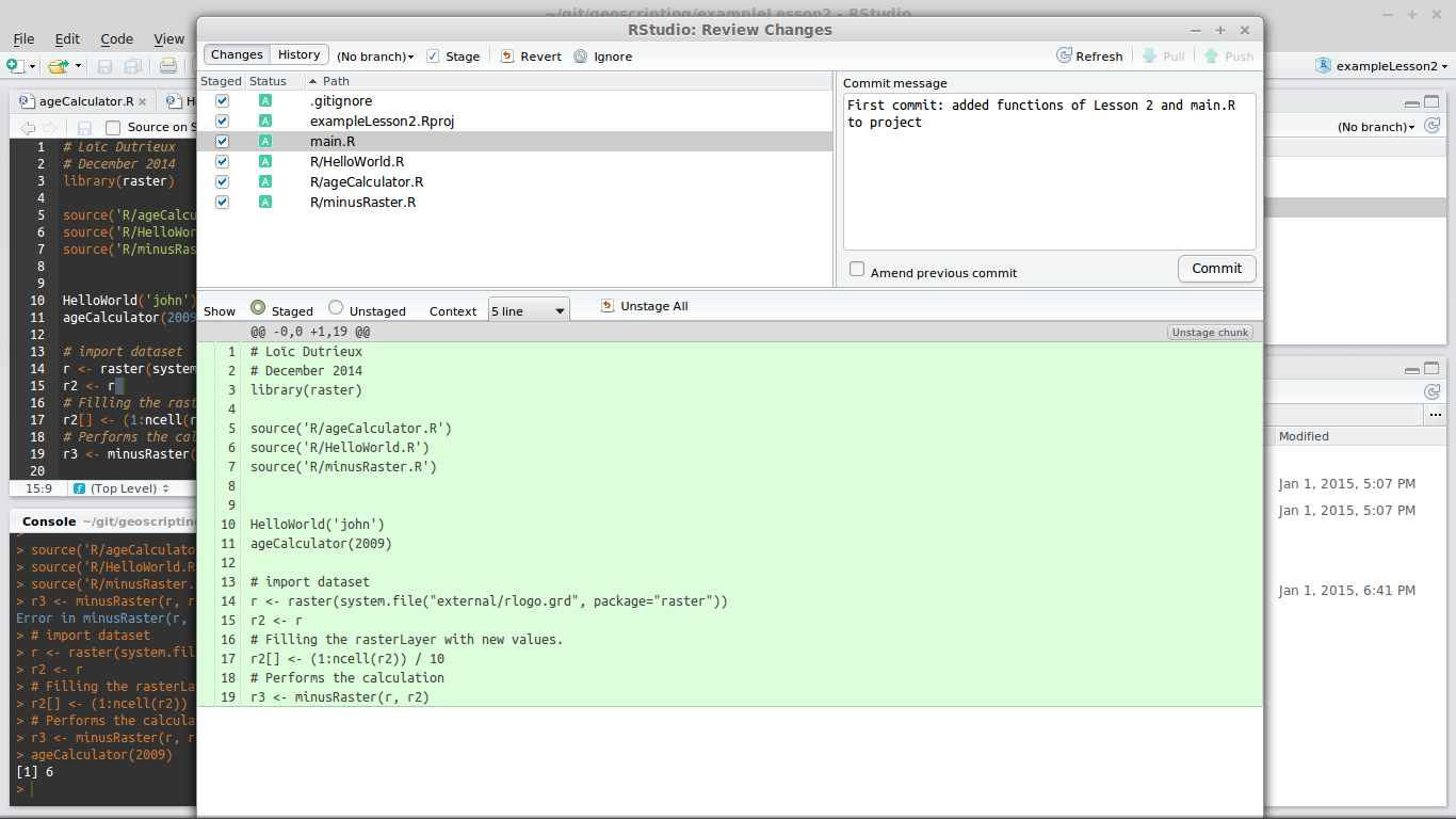 Your git panel should now be empty. Every time you modify a file or add ...